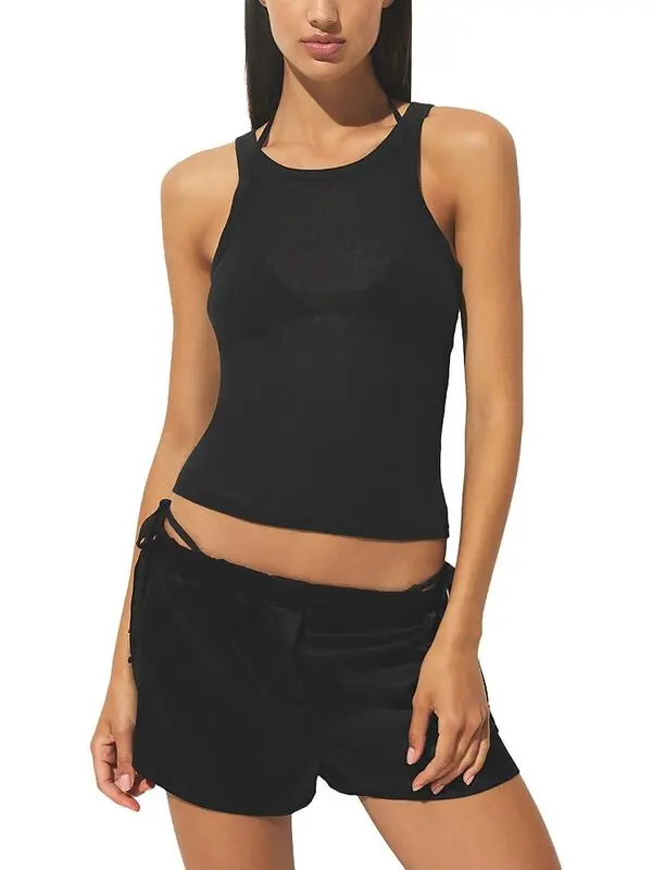 SKIMS Sheer Cotton Tank Top - Soot