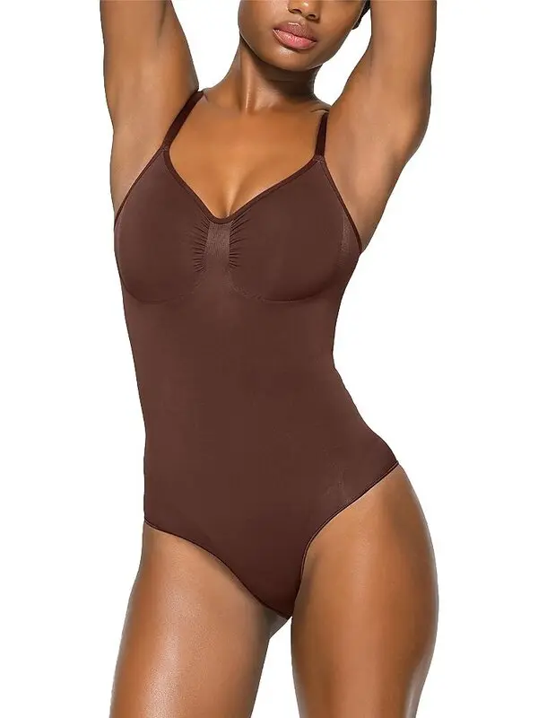 SKIMS Seamless Sculpted Brief Bodysuit - Cocoa