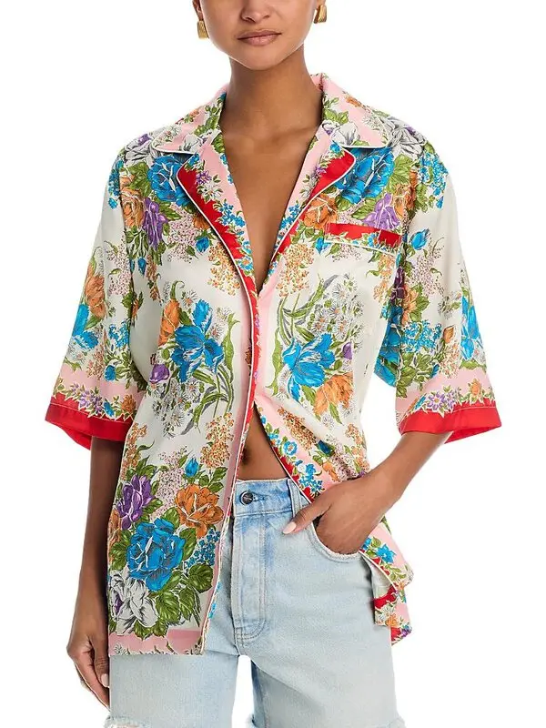 Ronny Kobo Rinaldi Floral Print Shirt - Muneca Floral Scarf