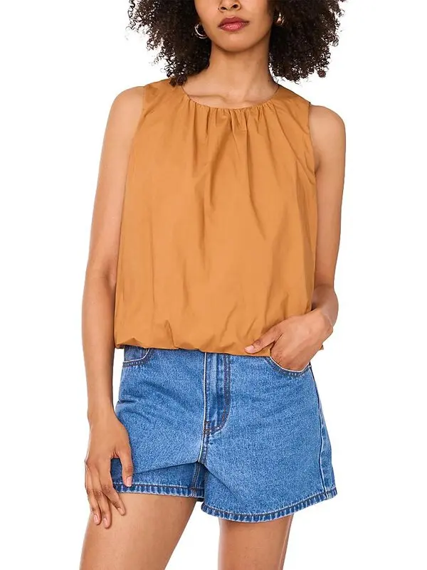 1.State Sleeveless Bubble Top - Caramel