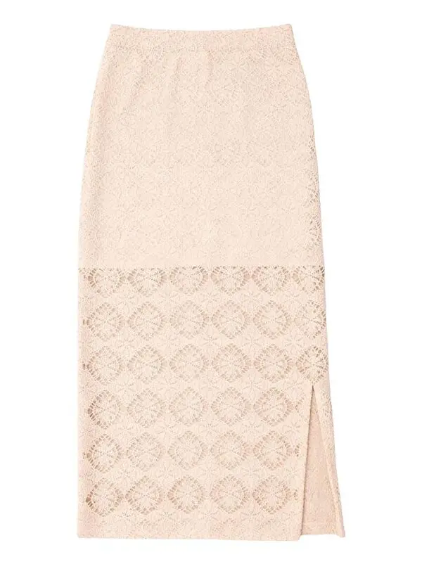 Vince Camuto Slit Detail Skirt - Almond