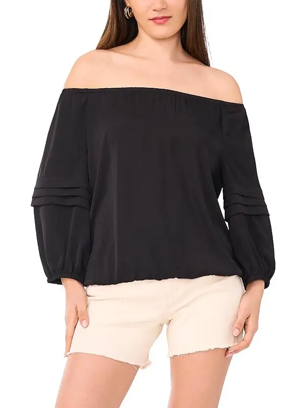 Vince Camuto Peasant Blouse - Rich Black