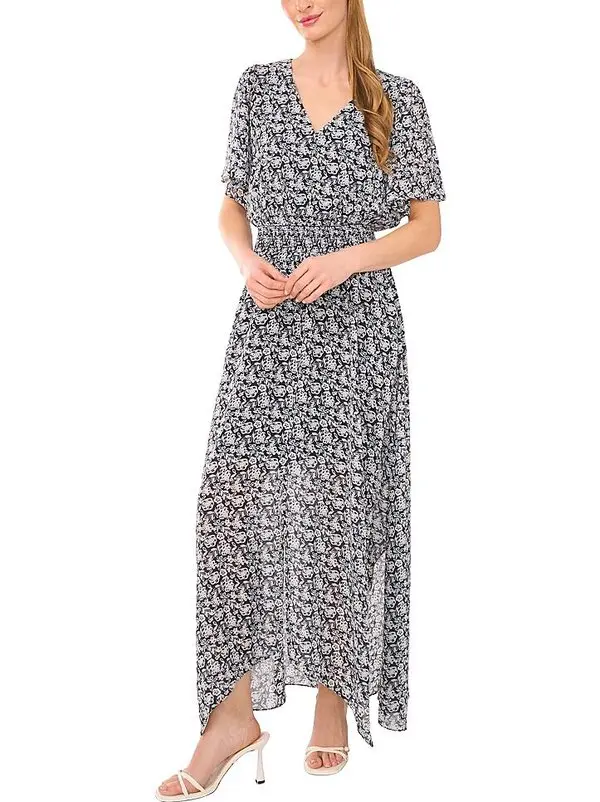 CECE DUPRAZ Smocked Maxi Dress - Night Shade