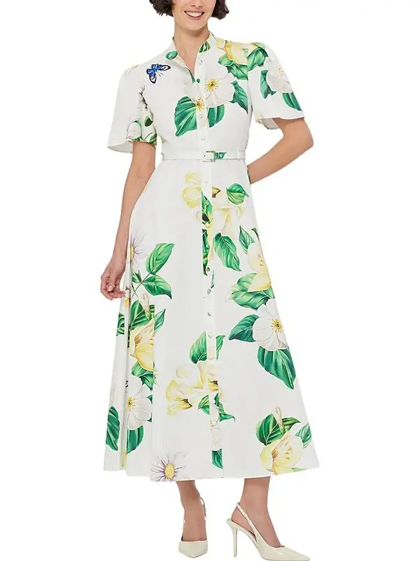 LEO LIN Bianca Short Sleeve Midi Dress - Joie Snow