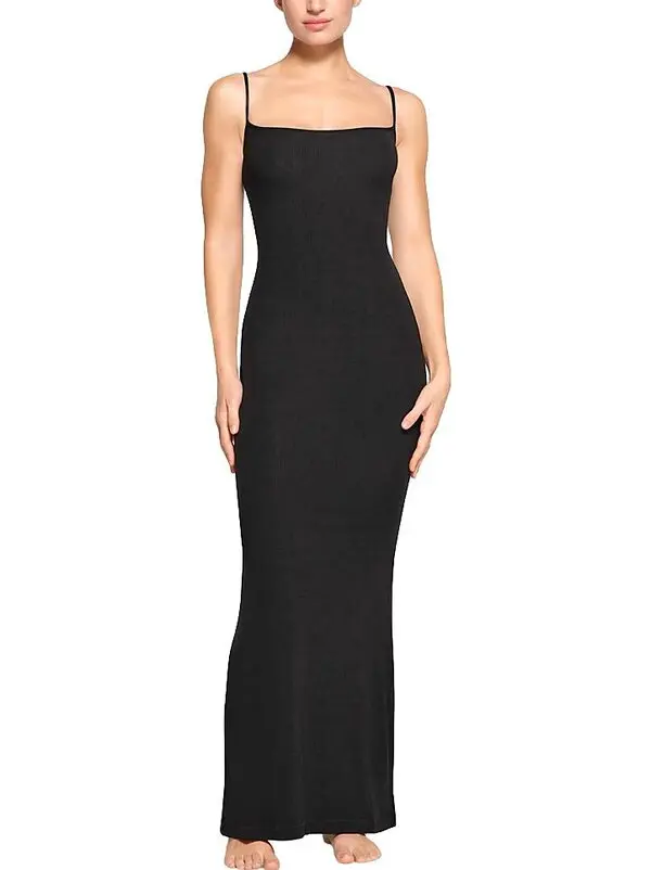 SKIMS Soft Lounge Long Slip Dress - Onyx