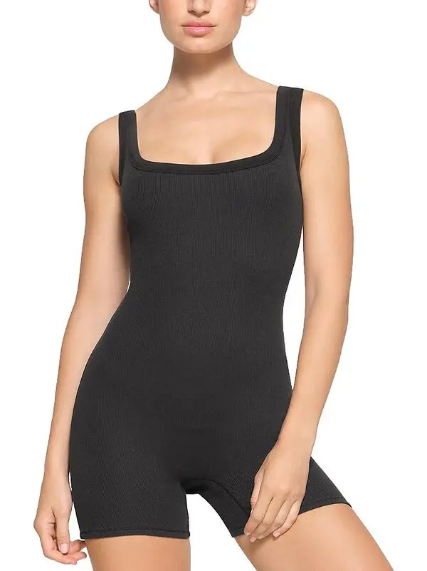 SKIMS Cotton Rib Onesie Bodysuit - Soot