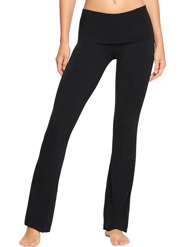 SKIMS Cotton Jersey Foldover Waist Pants - Soot