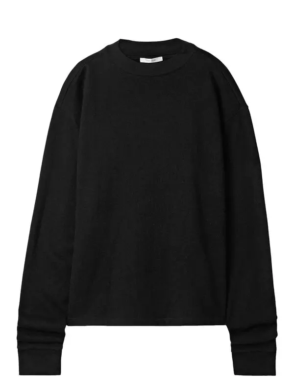 THE ROW Amira Cotton And Cashmere-blend Jersey Sweater - Black