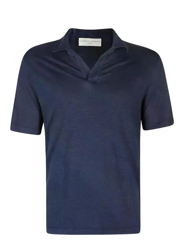 FILIPPO DE LAURENTIIS Polo-collar Short-sleeve Top - Blue