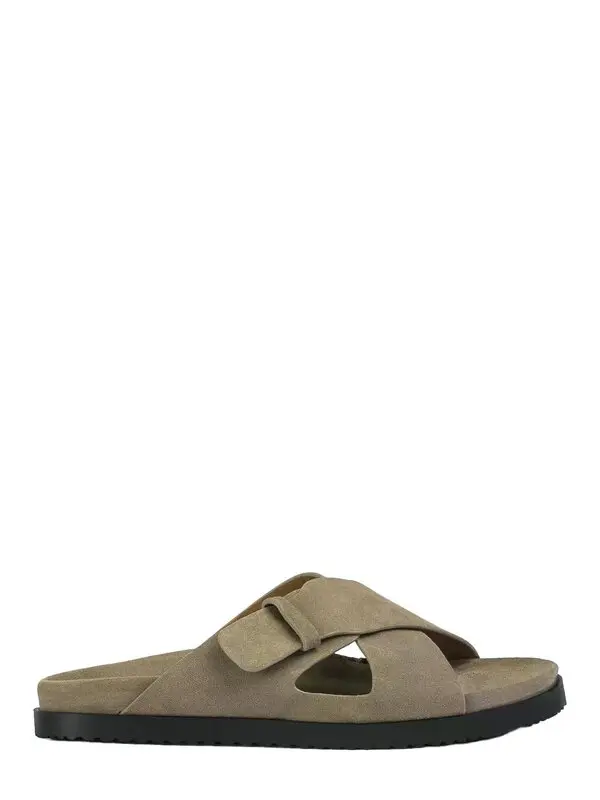 DOUCAL'S Crossover-strap Slide Sandals - Neutrals