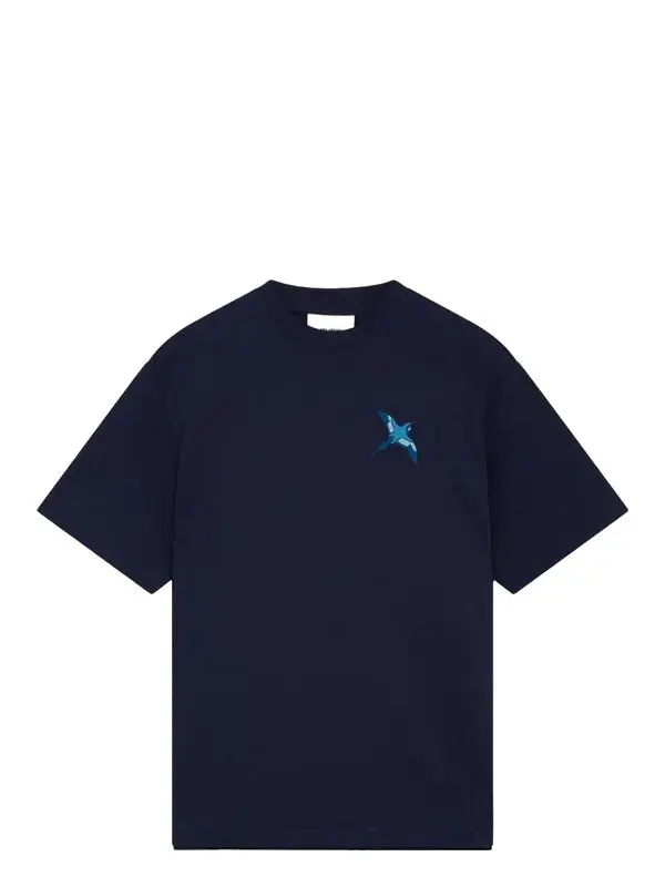 Axel Arigato Bird-embroidered T-shirt - Blue