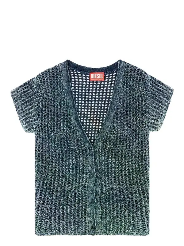 DIESEL® Knitted Button-up Cardigan - Blue