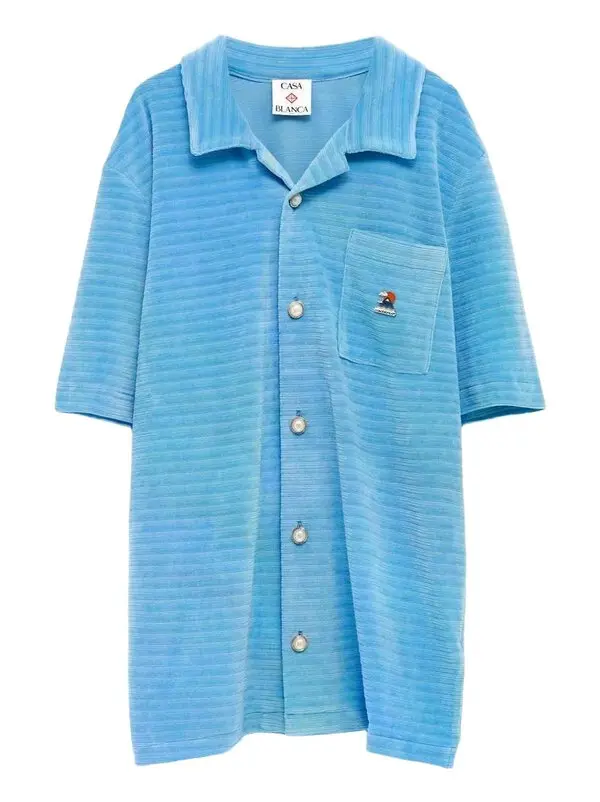 Casablanca Striped Short-sleeve Shirt - Blue
