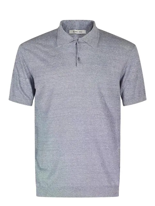 L.B.M. Mélange Short-sleeve Polo Shirt - Grey