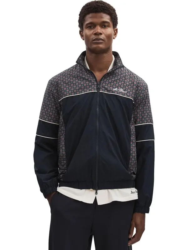 LES DEUX Smith Printed Track Jacket - Dark Navy