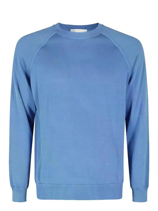 FILIPPO DE LAURENTIIS Crew-neck Raglan-sleeves Sweater - Blue