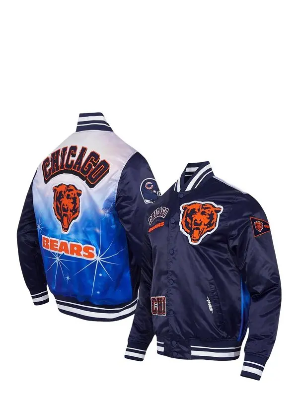 PRO STANDARD Chicago Bears Sublimated Satin Full-snap Jacket - Navy
