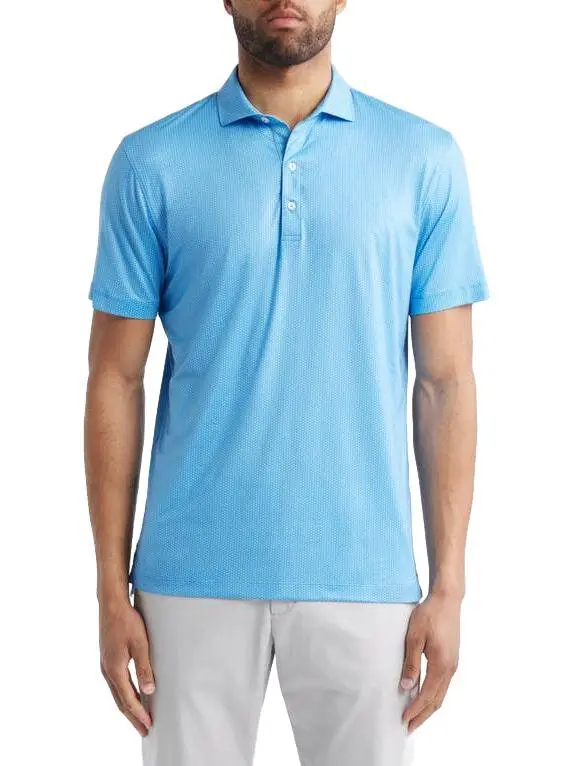 Johnnie-o Marlin Microprint Featherweight Performance Polo - Palisades Blue