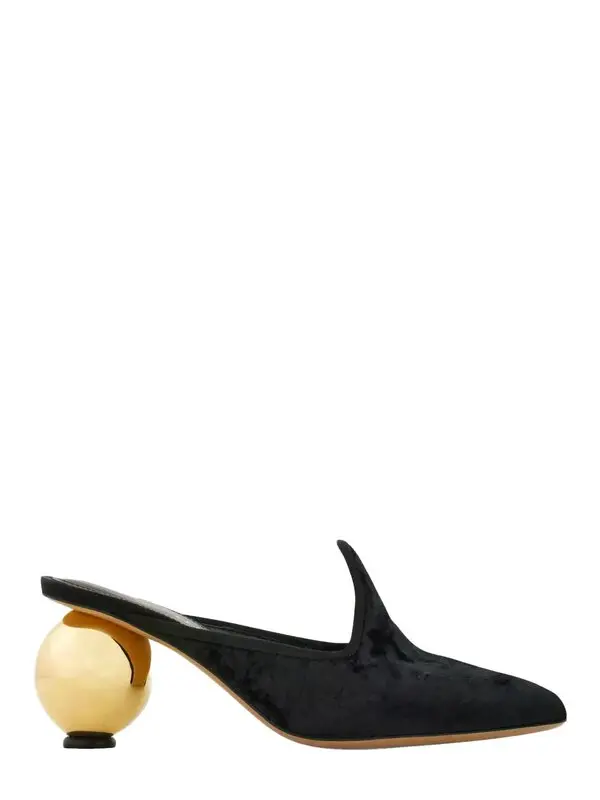 FERRAGAMO 70mm Leather Mules - Black