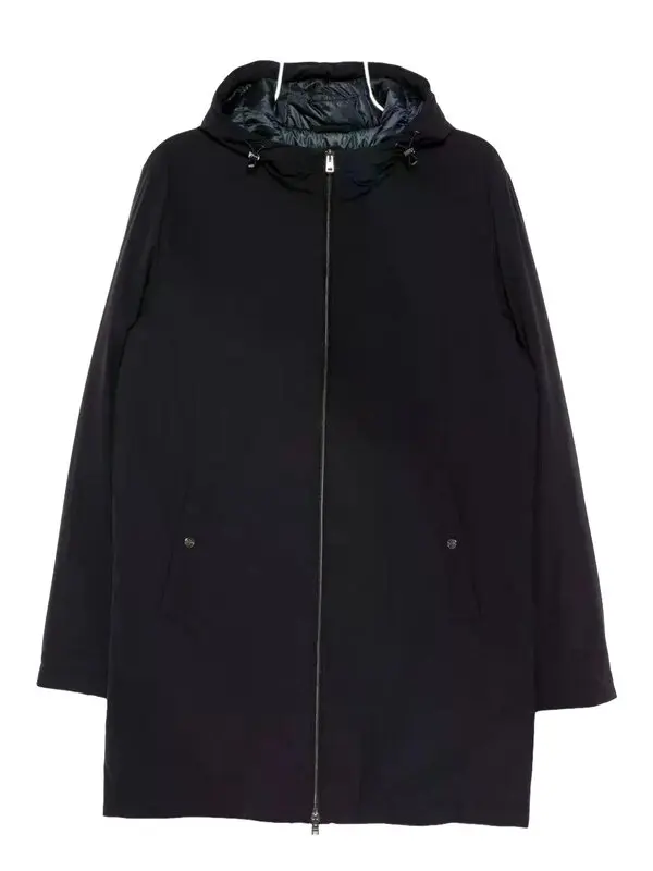 Herno Lightweight Hooded Coat - Blue