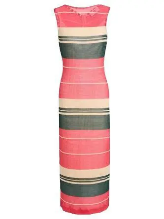 Missoni Striped Knit Midi Dress - Beige