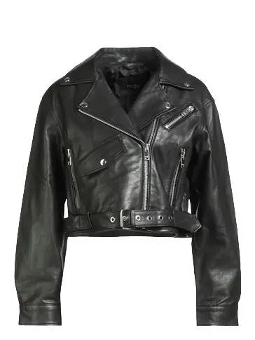 Maje Leather Biker Jacket - Black