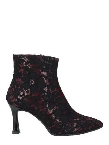 DIVINE FOLLIE Textile Fiber Ankle Boots - Black