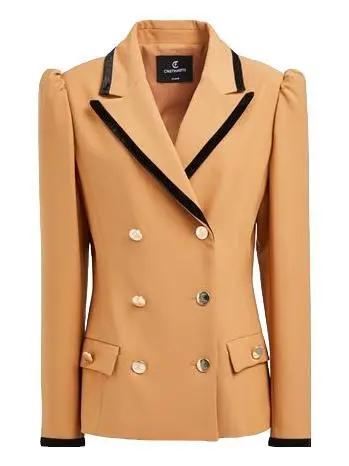 CRISTINAEFFE Double-breasted Twill Blazer - Beige