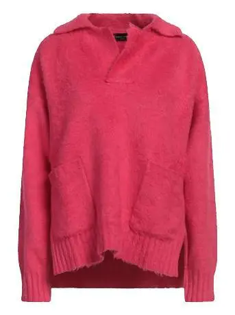 ROBERTO COLLINA Brushed-felt V-neck Sweater - Fuchsia