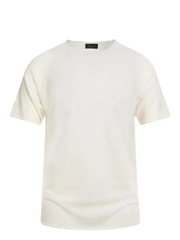ROBERTO COLLINA Knitted Short Sleeve Sweater - White