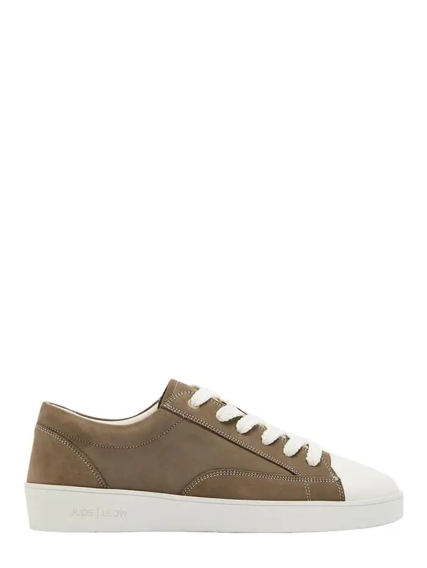 JUDE LLOW Nico Panelled Nubuck Leather Sneakers - Brown