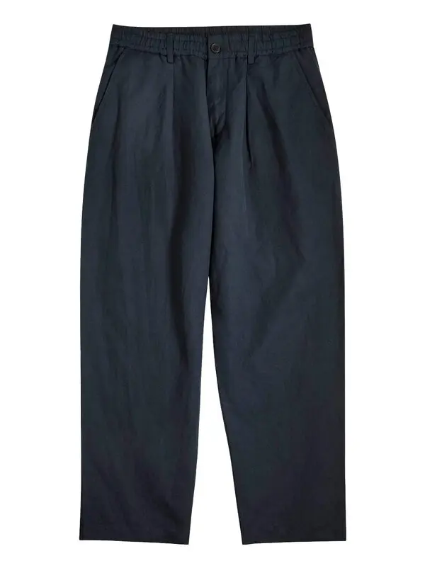 Universal Works Oxford Linen-blend Trousers - Navy