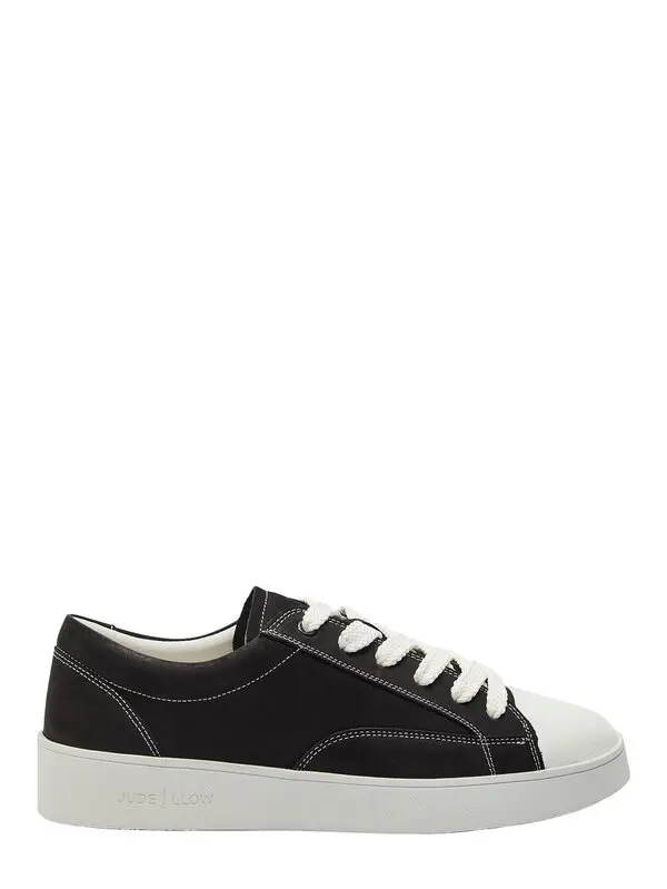 JUDE LLOW Nico Panelled Nubuck Leather Sneakers - Black And White