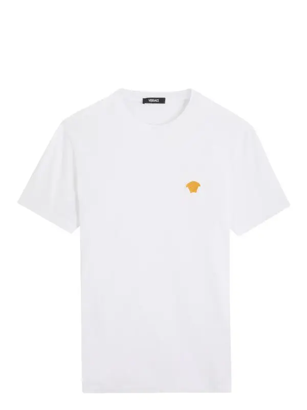 Versace Logo-embroidered Cotton T-shirt - White