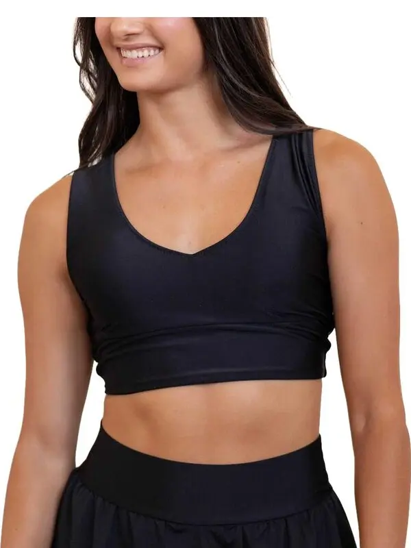 NANI Twist Crop Swim Top - Black