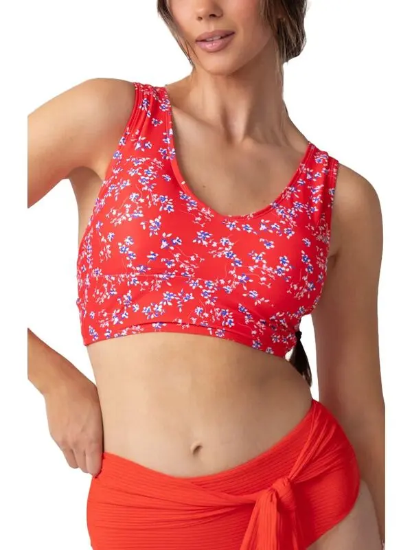 NANI Twist Crop Swim Top - Cardinal
