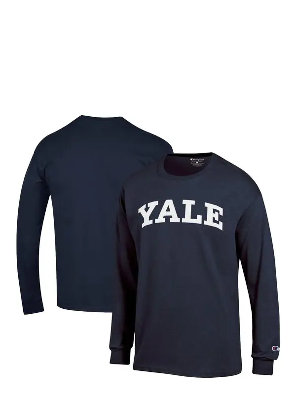 Champion Yale Bulldogs Basic Arch Long Sleeve T-shirt - Navy