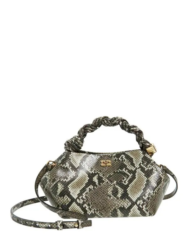 GANNI Small Printed Handbag - Egret