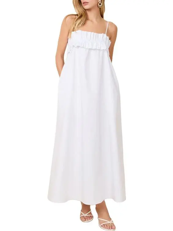Solid & Striped The Sophie Poplin Maxi Dress - Optic White