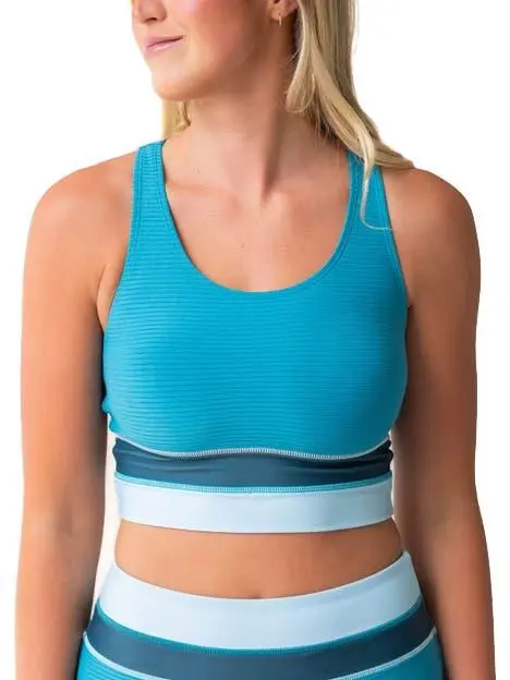 NANI Cut Back Crop Swim Top - Still Water