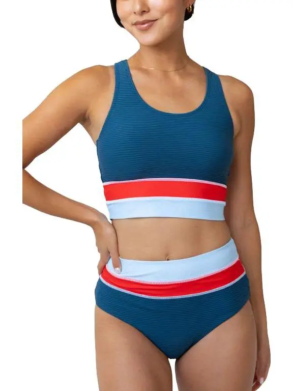 NANI Cut Back Crop Swim Top - Valor