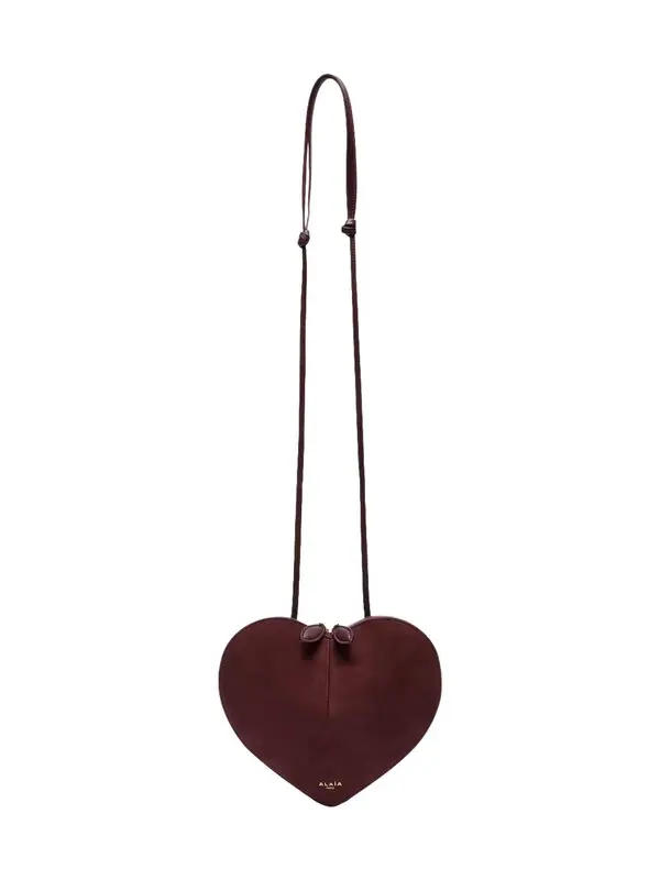 Alaïa Le Coeur Suede Shoulder Bag - Burgundy