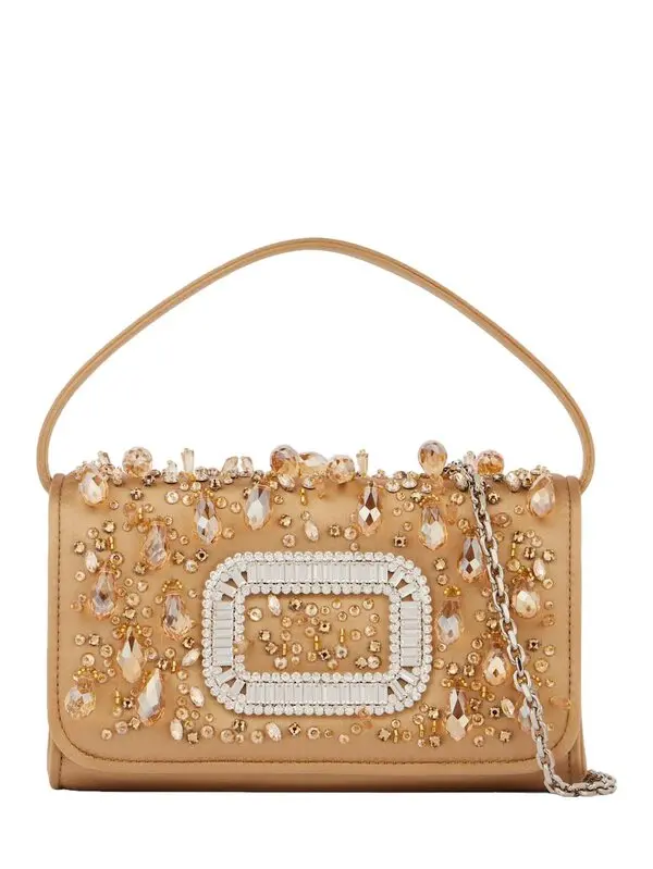 ROGER VIVIER Pilgrim Micro Embellished Shoulder Bag - Gold
