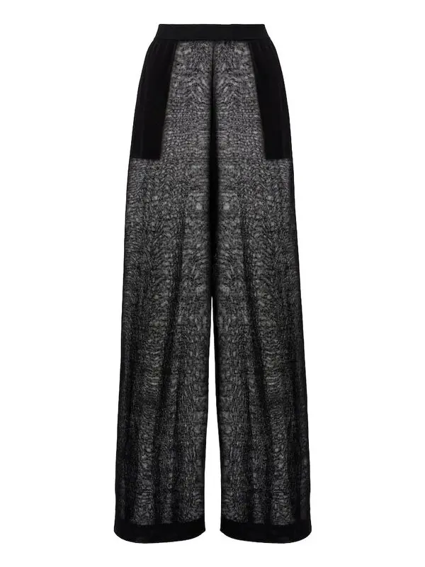 Alaïa Sheer Linen And Silk Wide-leg Pants - Black