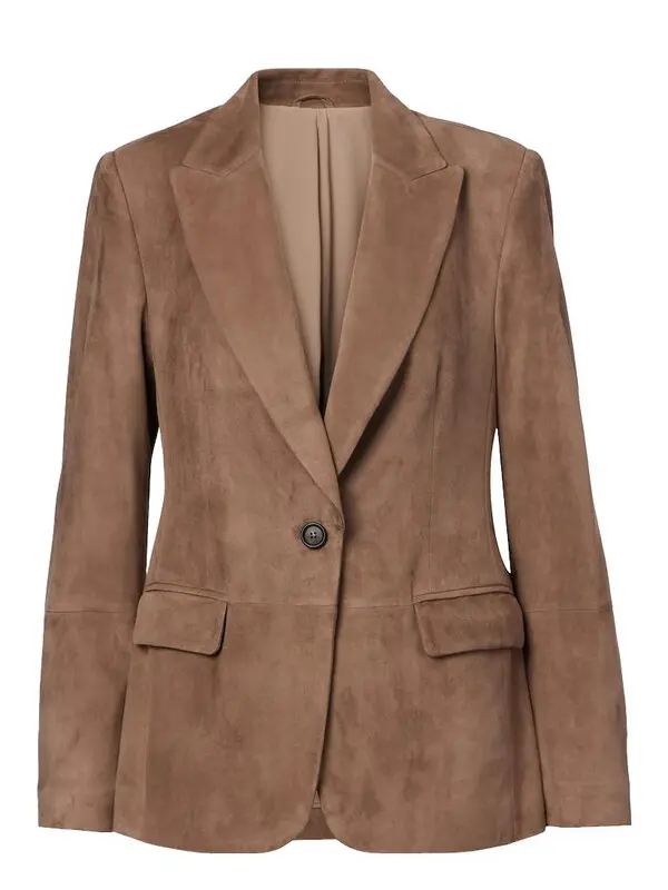 Brunello Cucinelli Suede Blazer - Brown
