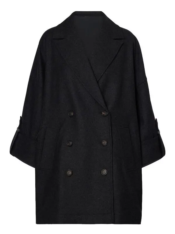 Brunello Cucinelli Oversized Wool Coat - Grey