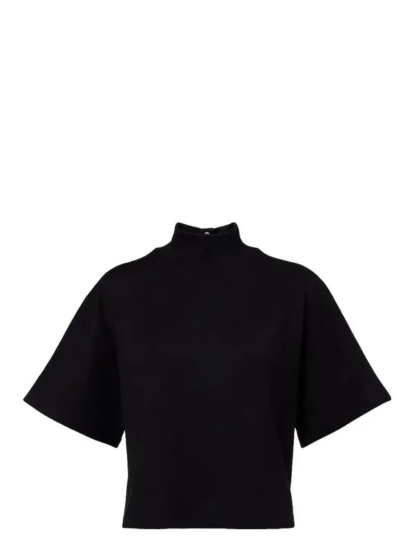 Alaïa High-neck Cotton Jersey T-shirt - Black