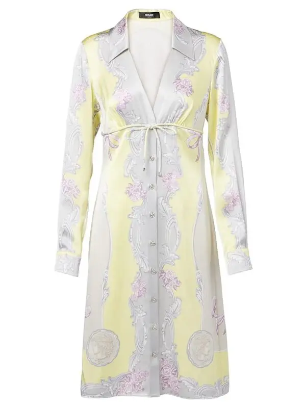 Versace Medusa Cameo Silk Twill Shirt Dress - Multicoloured