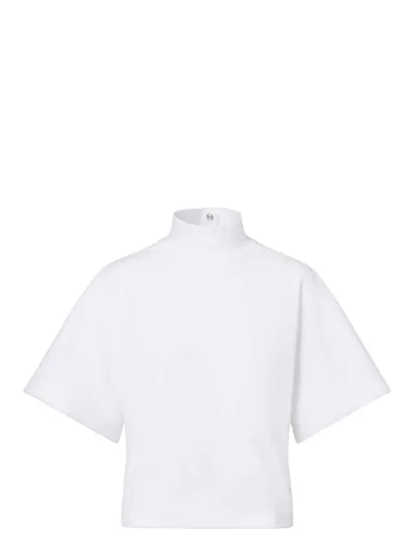 Alaïa High-neck Cotton Jersey T-shirt - White