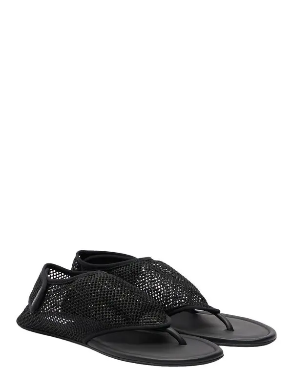 Alaïa Fishnet Thong Sandals - Black